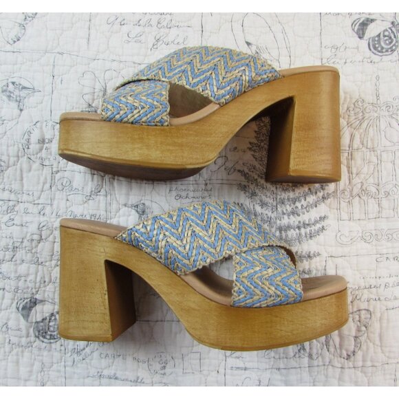 Avellini | Shoes | New Avellini Womens Boho Platform Woven Slide Zig ...